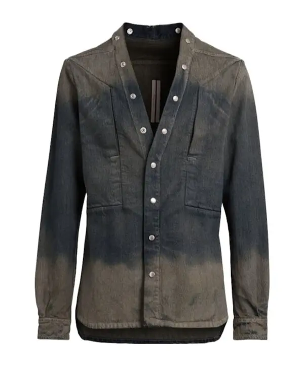 Rick Owens Larry Fogpocket Cotton Denim Shirt - Black