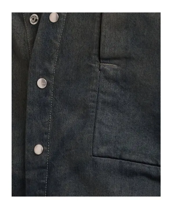 Rick Owens Larry Fogpocket Cotton Denim Shirt - Black