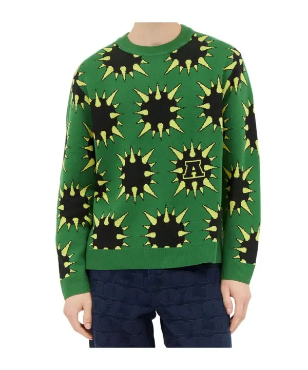 AWAKE Round Neck Sweater With All-over Pattern