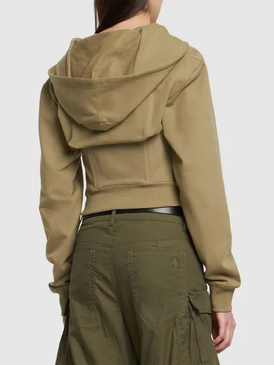 DION LEE Cotton Jersey Corset Hoodie