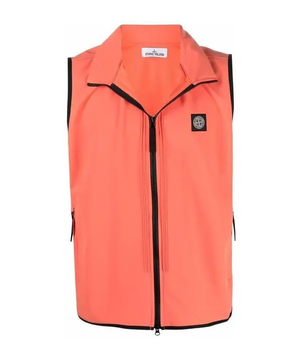 Stone Island Logo Patch Zipped Waistcoat
