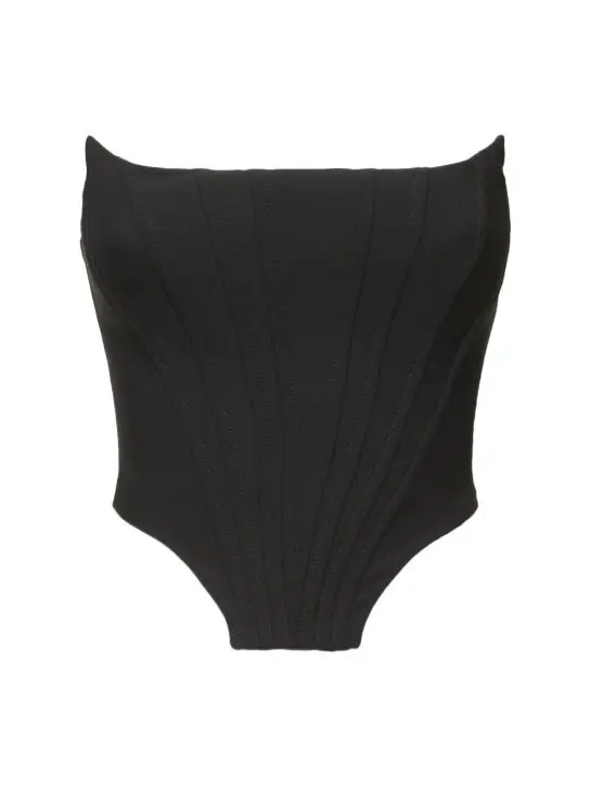 Giuseppe Di Morabito Double Twisted Wool Corset Top - Black