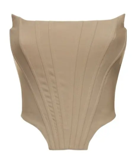 Giuseppe Di Morabito Double Twisted Wool Corset Top - Nude