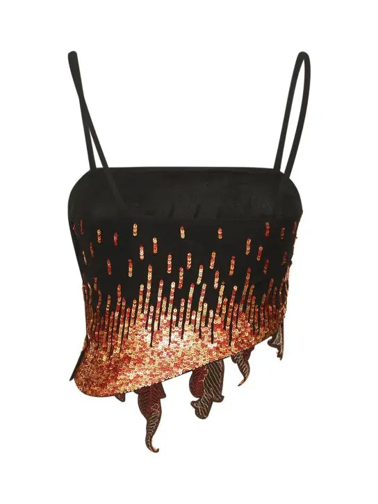 Giuseppe Di Morabito Embellished Asymmetrical Viscose Top
