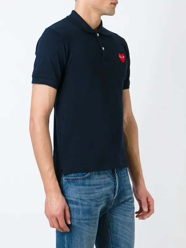Play Comme Des Garcon Comme Des Garçons Play Short-sleeved Logo Embroidered Polo Shirt