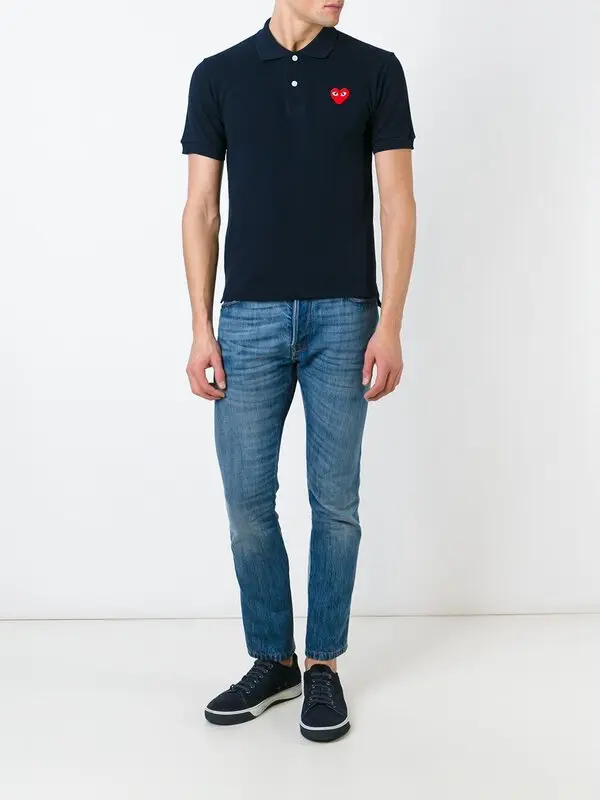 Play Comme Des Garcon Comme Des Garçons Play Short-sleeved Logo Embroidered Polo Shirt