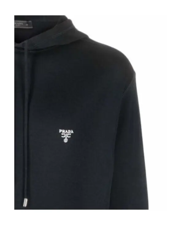 Prada Logo Detail Hooded Sweater