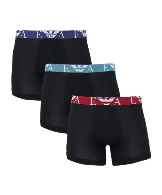 Emporio Armani Logo-waistband Boxers Set Of 3 - Black