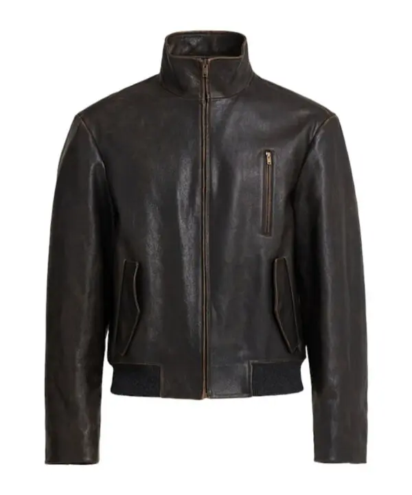 THE ROW Akia Leather Bomber Jacket