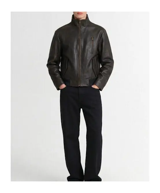 THE ROW Akia Leather Bomber Jacket