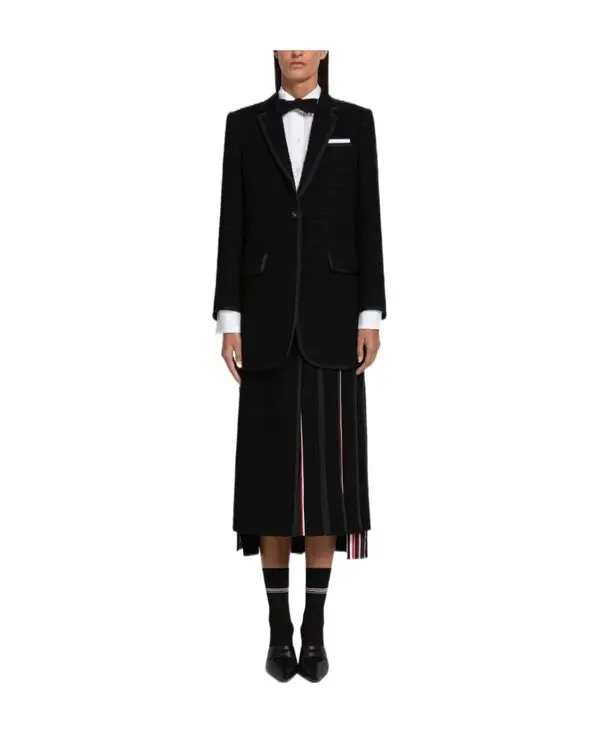 Thom Browne Long Sleeve Shirt With Logo Patch And Signature Stripes