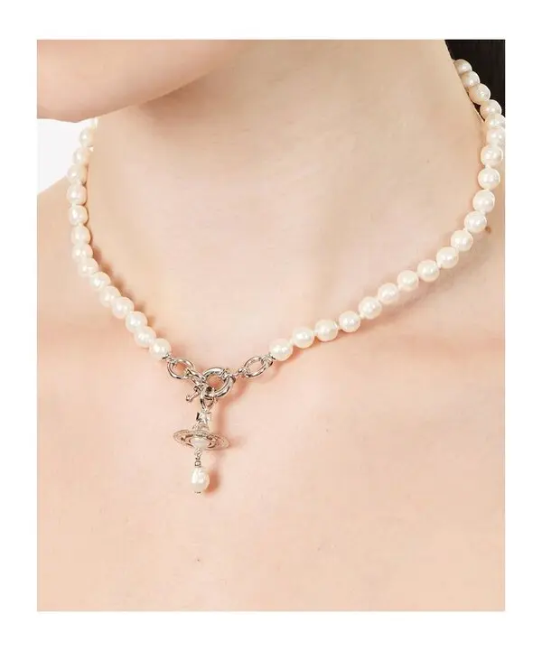 VIVIENNE WESTWOOD Aleksa Orb Pearl Necklace - White
