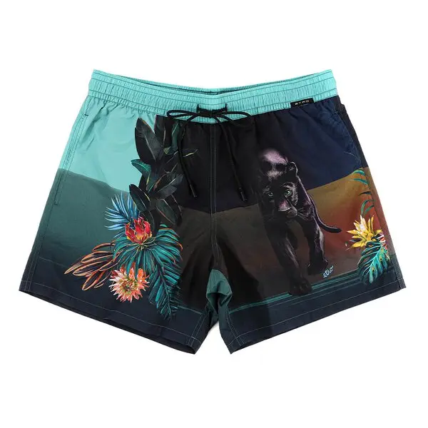 Etro Graphic Print Drawstring Swim Shorts - Black