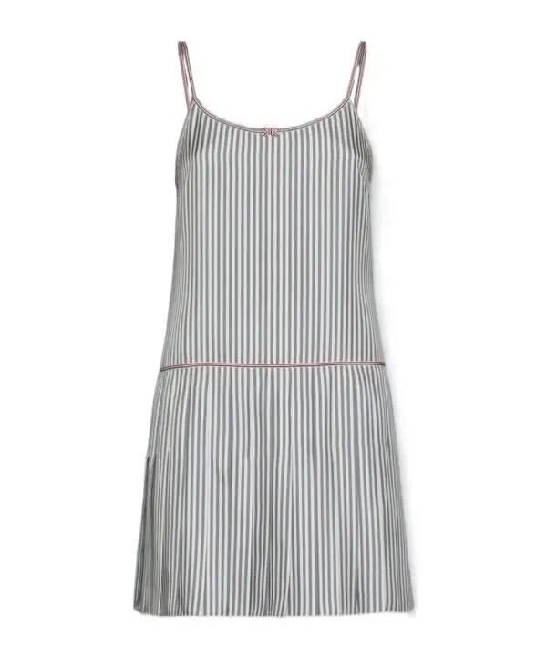 Thom Browne Striped Pleated Mini Dress