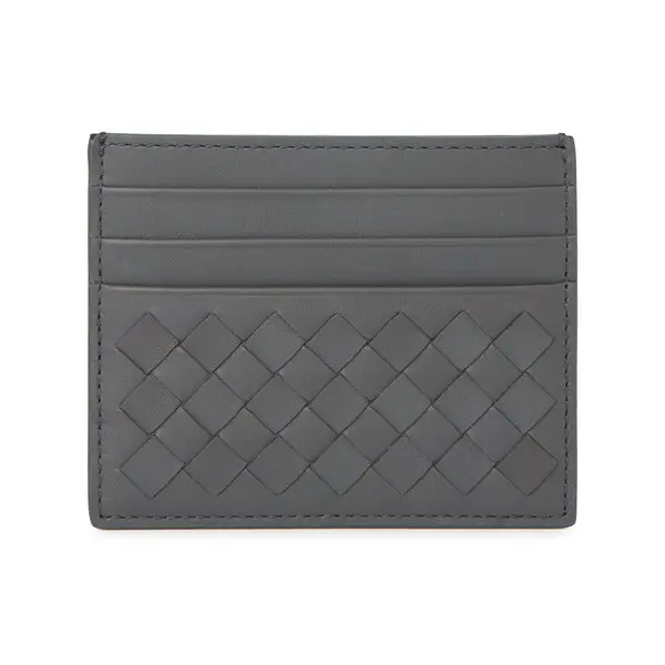Bottega Veneta Woven Card Holder - Gray