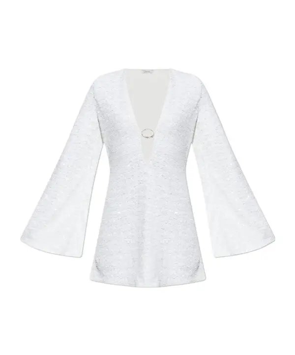 Oseree Sequin Embellishment Mini Dress - White