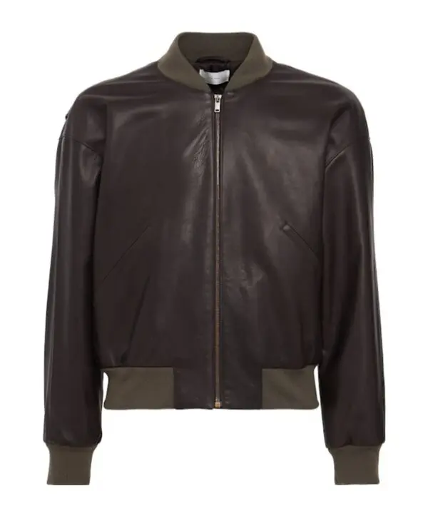 THE ROW Leather Bomber Jacket