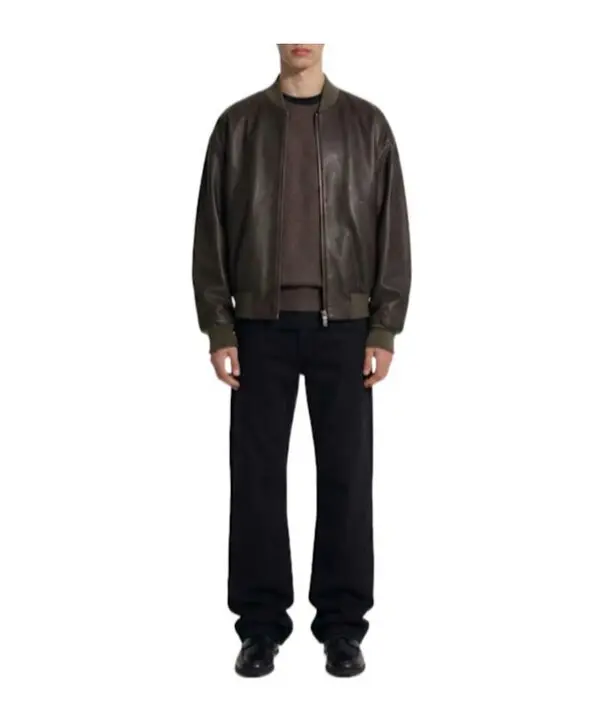 THE ROW Leather Bomber Jacket