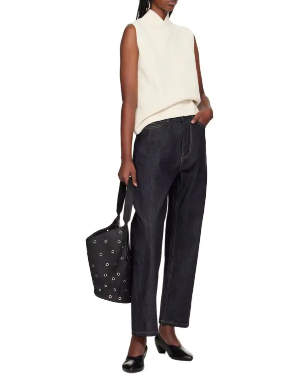 Khaite Small Lotus Eyelet Detailed Tote Bag
