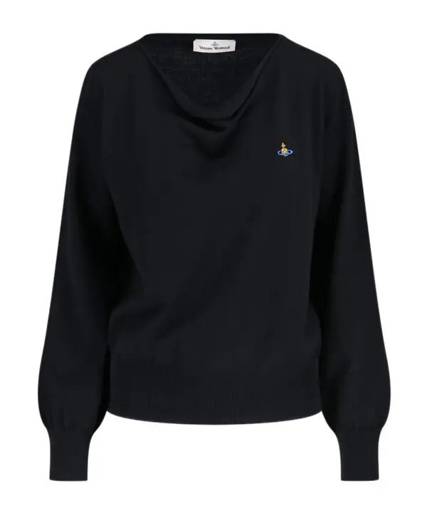 VIVIENNE WESTWOOD Logo Embroidered Boat Neck Jumper