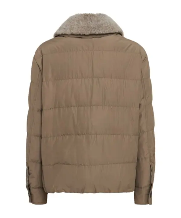 Brunello Cucinelli Padded Jacket With Fur Collar