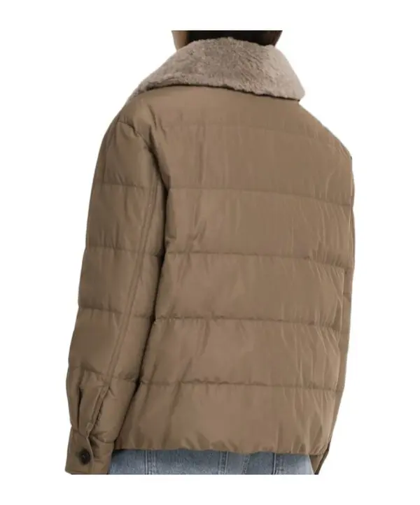 Brunello Cucinelli Padded Jacket With Fur Collar