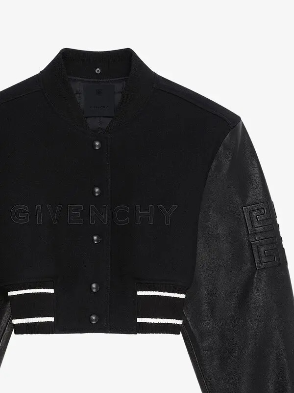 Givenchy Cropped Bomber Jacket With Logo Detail