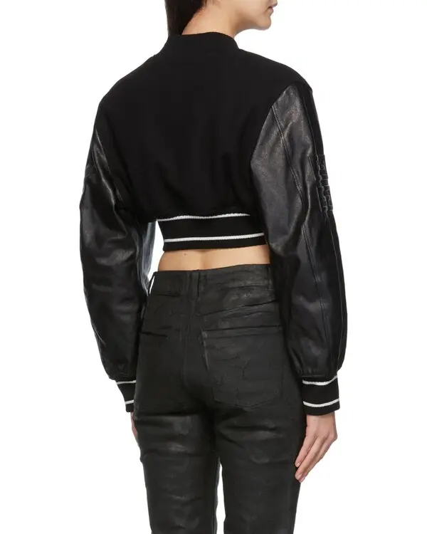 Givenchy Cropped Bomber Jacket With Logo Detail