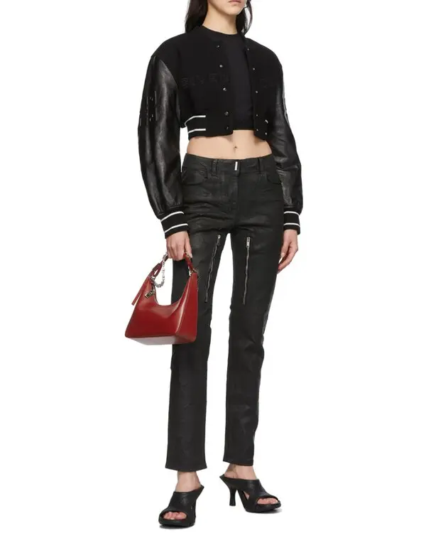 Givenchy Cropped Bomber Jacket With Logo Detail