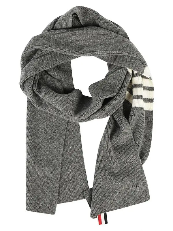 Thom Browne 4-bar Knitted Scarf