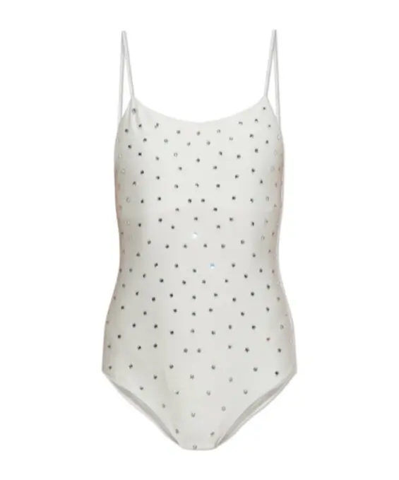 Oseree Crystal-embellished One-piece Swimsuit - White