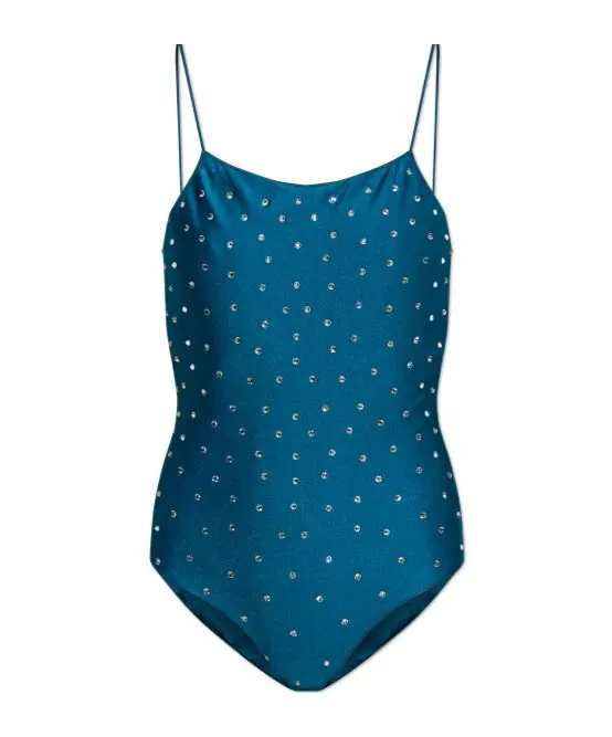 Oseree Crystal-embellished One-piece Beachwear - Blue