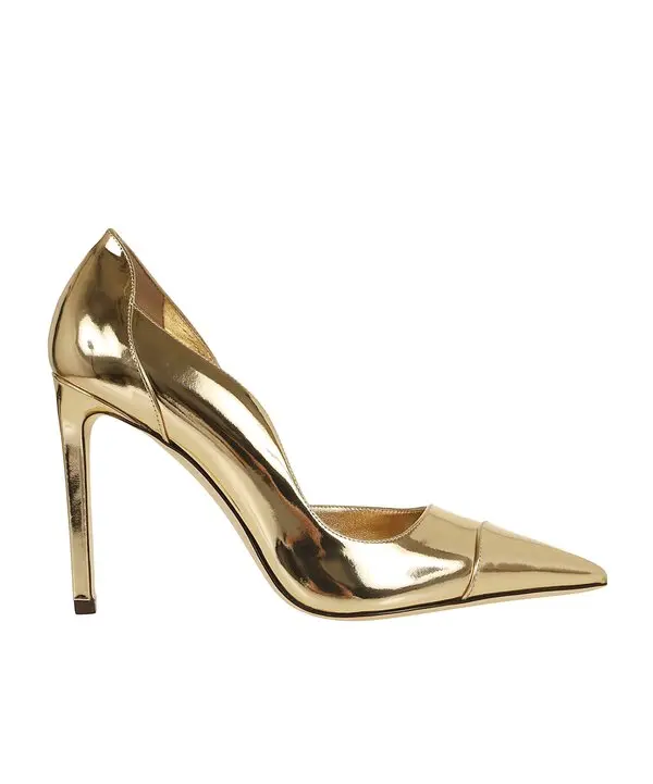 JIMMY CHOO Brigitte 100 Pointed Toe Stiletto Pumps - Gold