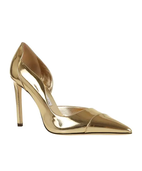 JIMMY CHOO Brigitte 100 Pointed Toe Stiletto Pumps - Gold