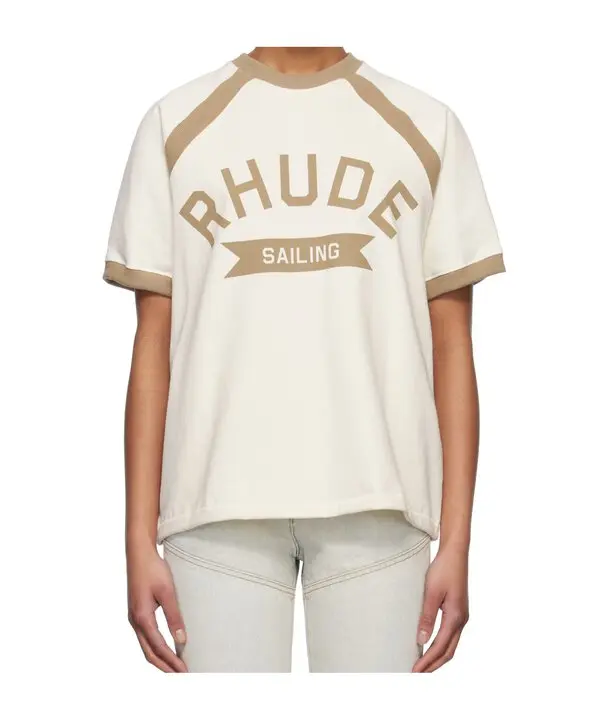 Rhude Round Neck Short Sleeve T-shirt With Logo Print