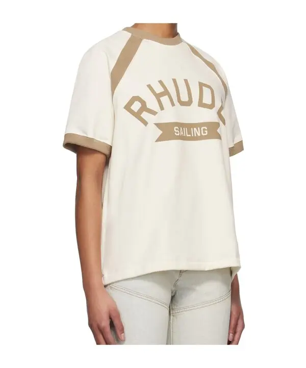Rhude Round Neck Short Sleeve T-shirt With Logo Print
