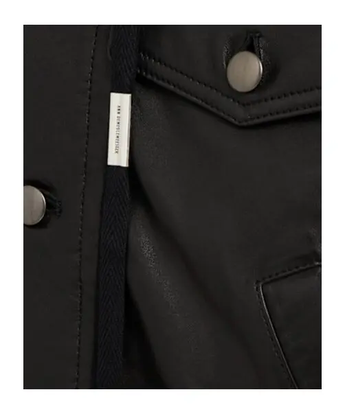 ANN DEMEULEMEESTER Leather Jacket With Logo Detail