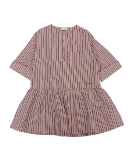 IL GUFO Striped Logo Embroidered Dress