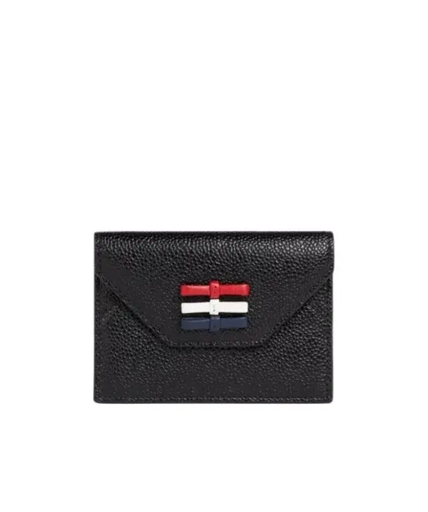 Thom Browne Rwb Striped Cardholder - Black