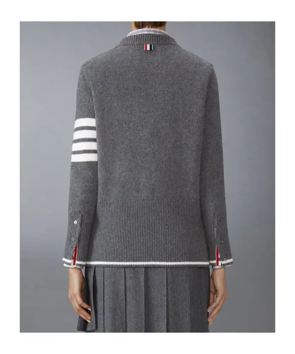 Thom Browne Long-sleeved Crewneck Jumper With Signature Striping