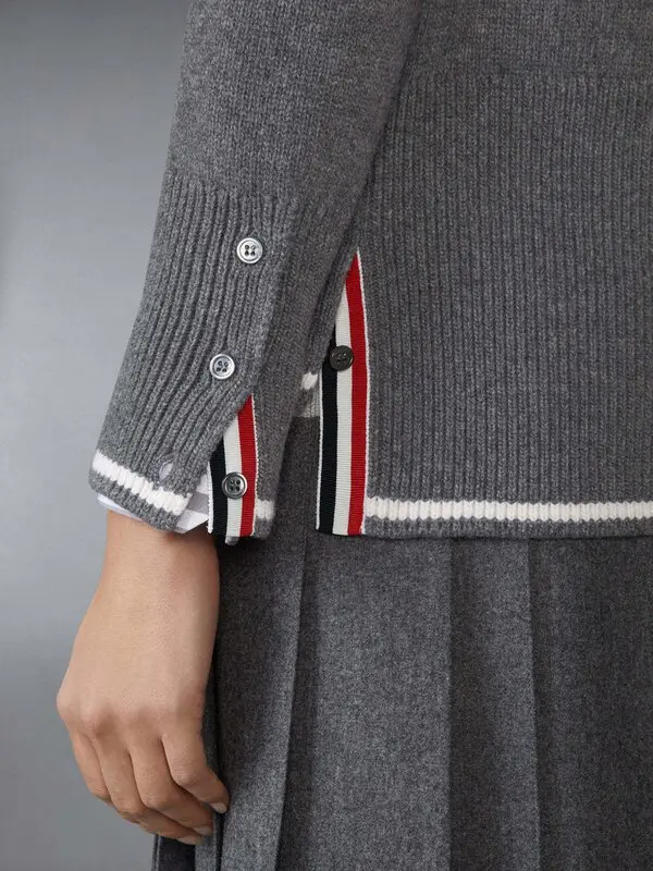 Thom Browne Long-sleeved Crewneck Jumper With Signature Striping