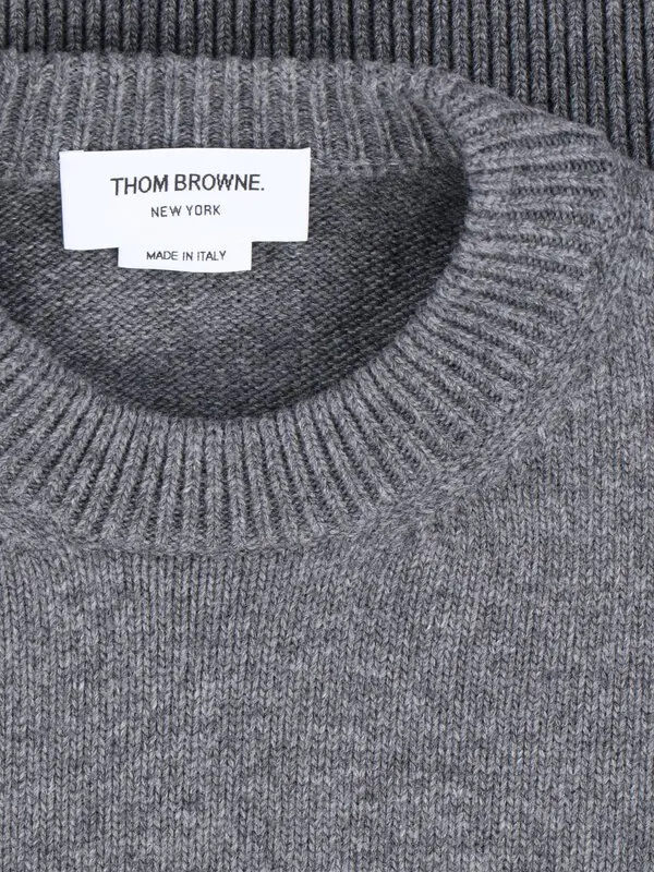 Thom Browne Long-sleeved Crewneck Jumper With Signature Striping