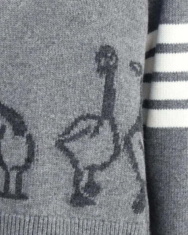 Thom Browne Long-sleeved Crewneck Jumper With Signature Striping