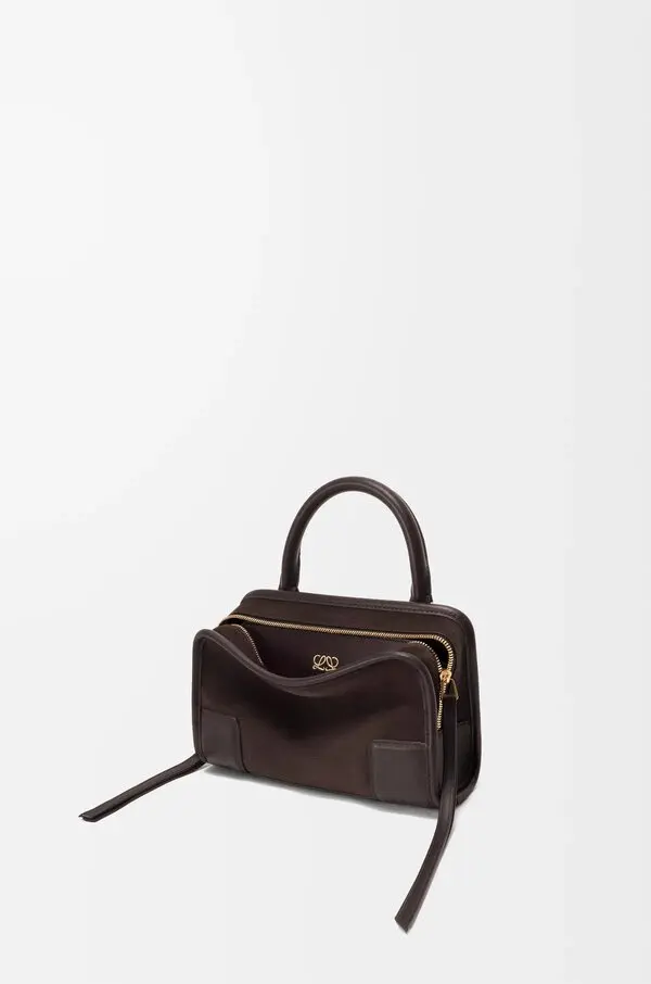 Loewe Amazona 180 Suede Top Handle Bag - Dark Chestnut