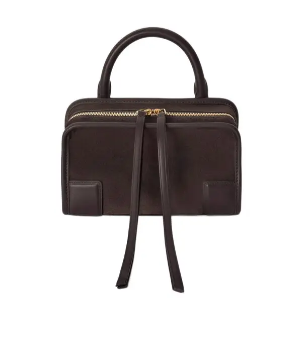 Loewe Amazona 180 Suede Top Handle Bag - Deep Chestnut