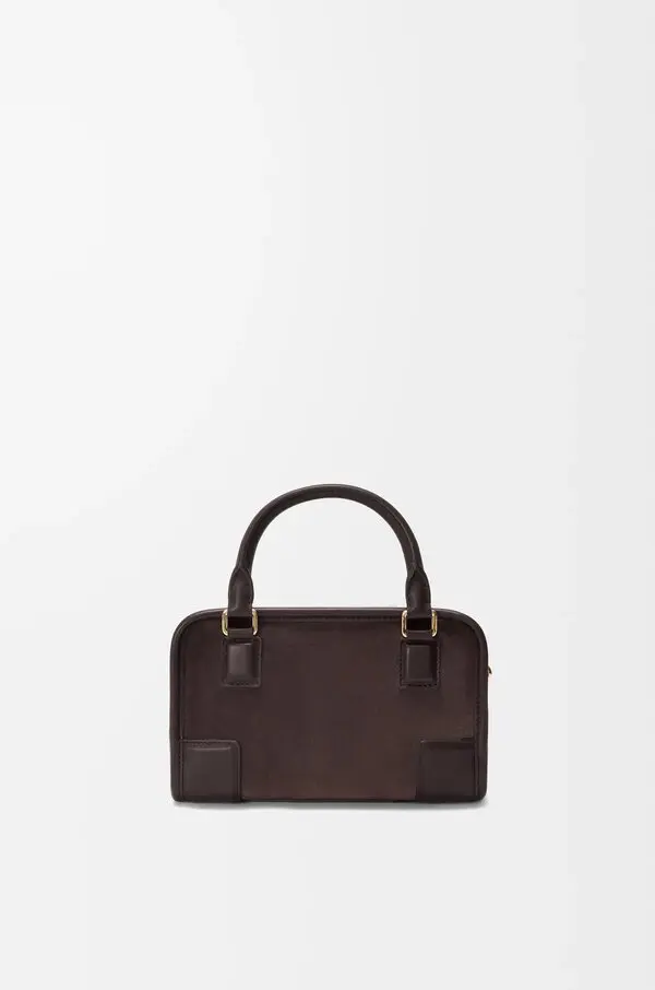 Loewe Amazona 180 Suede Top Handle Bag - Deep Chestnut