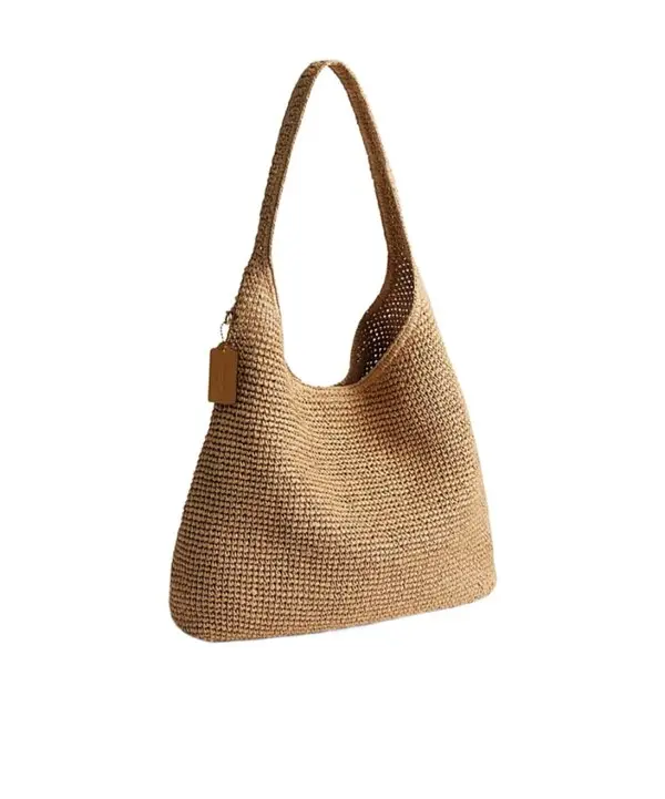 COACH Brooklyn 28 Logo Shoulder Bag - Beige