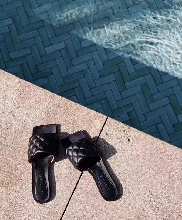 Bottega Veneta Matelassé Flat Sandals