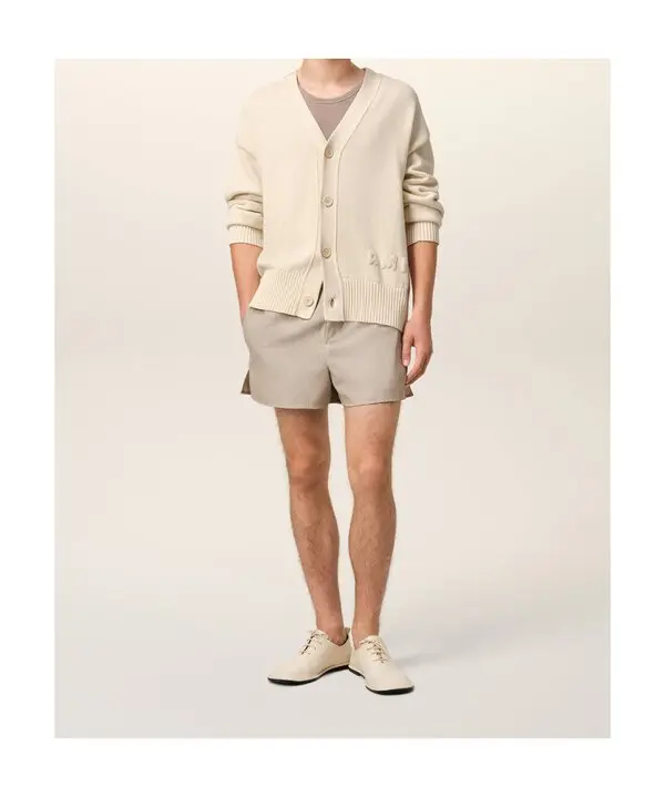 Ami Logo Embroidered V-neck Cardigan