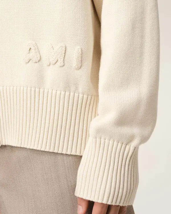 Ami Logo Embroidered V-neck Cardigan